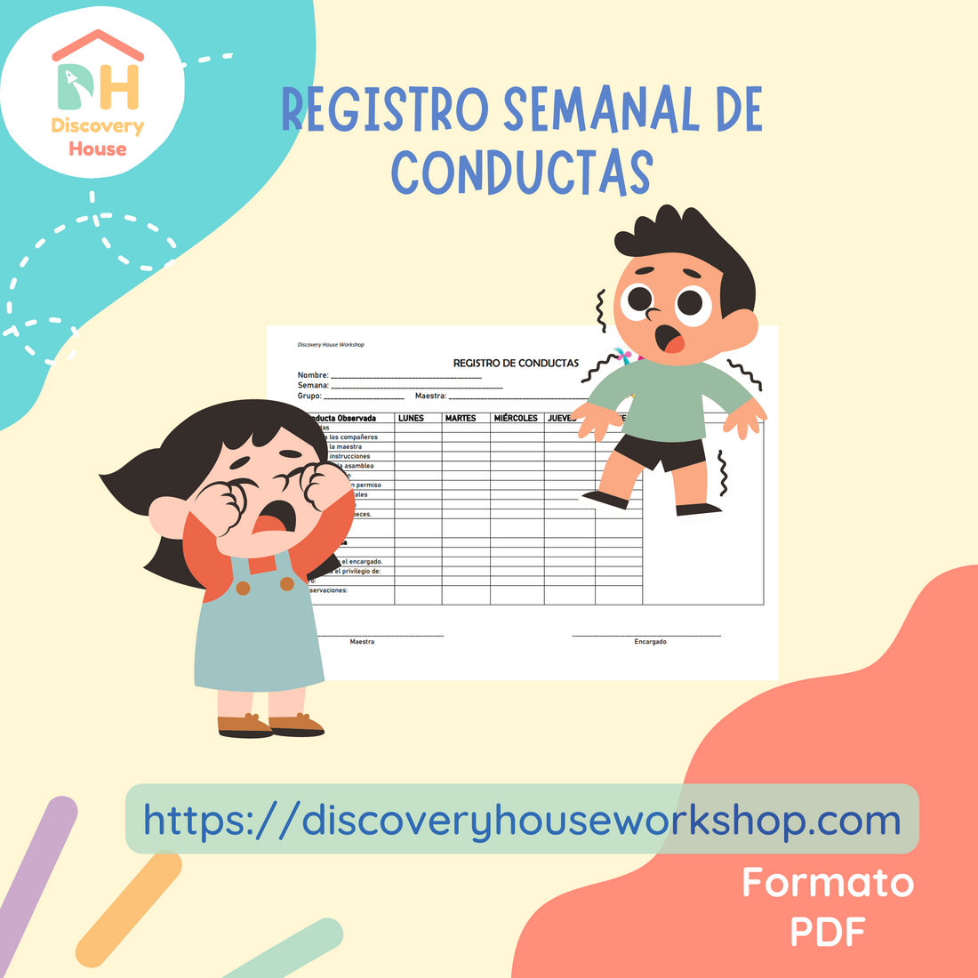 Registro Semanal de Conducta – Discovery House Workshop